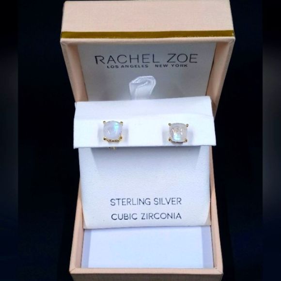 Rachel Zoe | Jewelry | Rachelzoe Cubic Zirconia Gold Stud Earrings ...